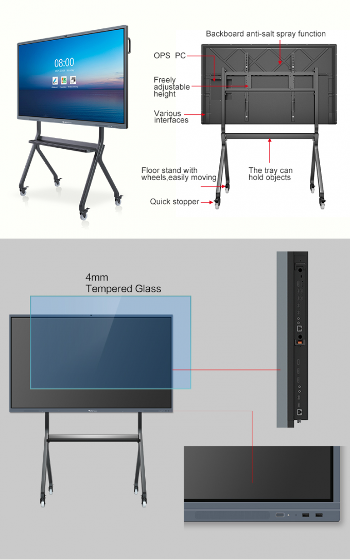 86 Inch Interactive Display Electronic Digital Interactive Whiteboard ...