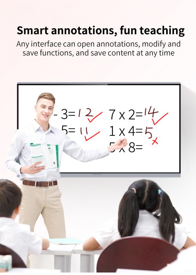 65 Inch Layar Sentuh Papan Tulis Interaktif Adjustable Pointer Mengajar ...