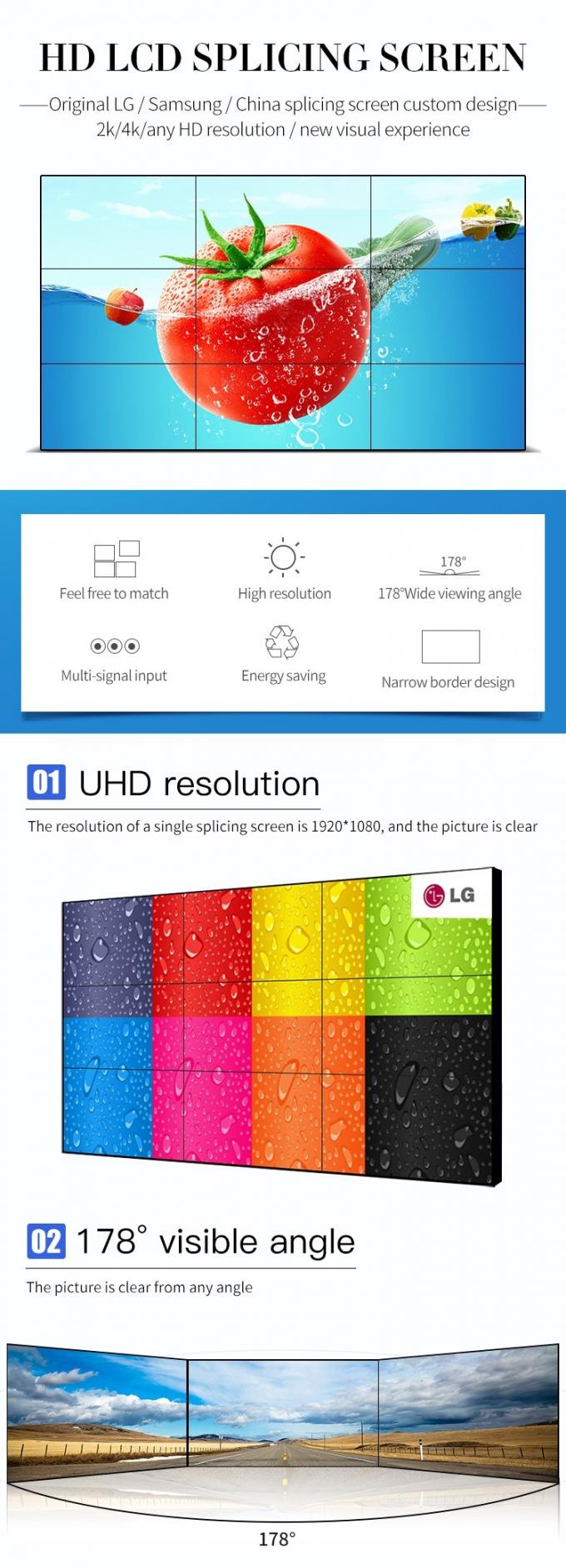 Panel Layar Interaktif LCD 46 Inch 1920 * 1080P Build In Matrix Monitor