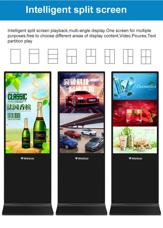 50 Inch Floor Stand Tampilan Iklan Digital Signage Layar Sentuh Signage ...